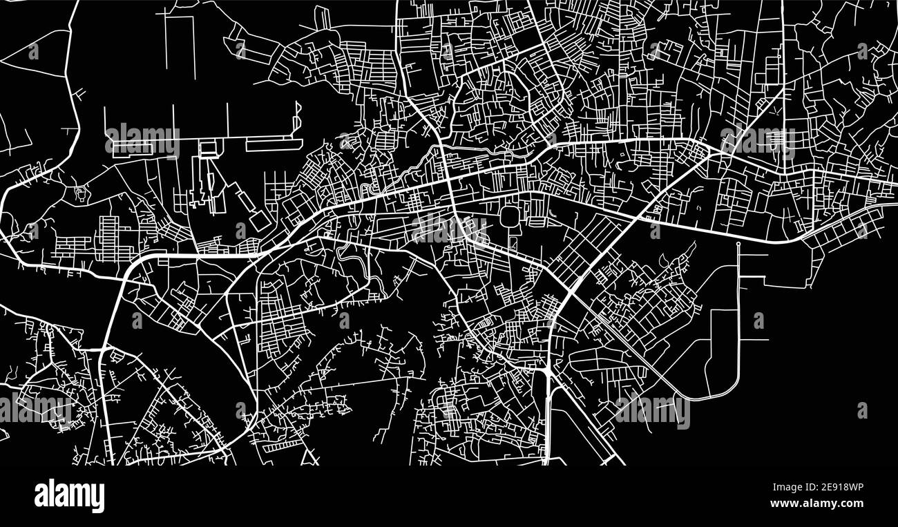 Vector aerial city road map of Bien Hoa, Vietnam Stock Vector Image ...