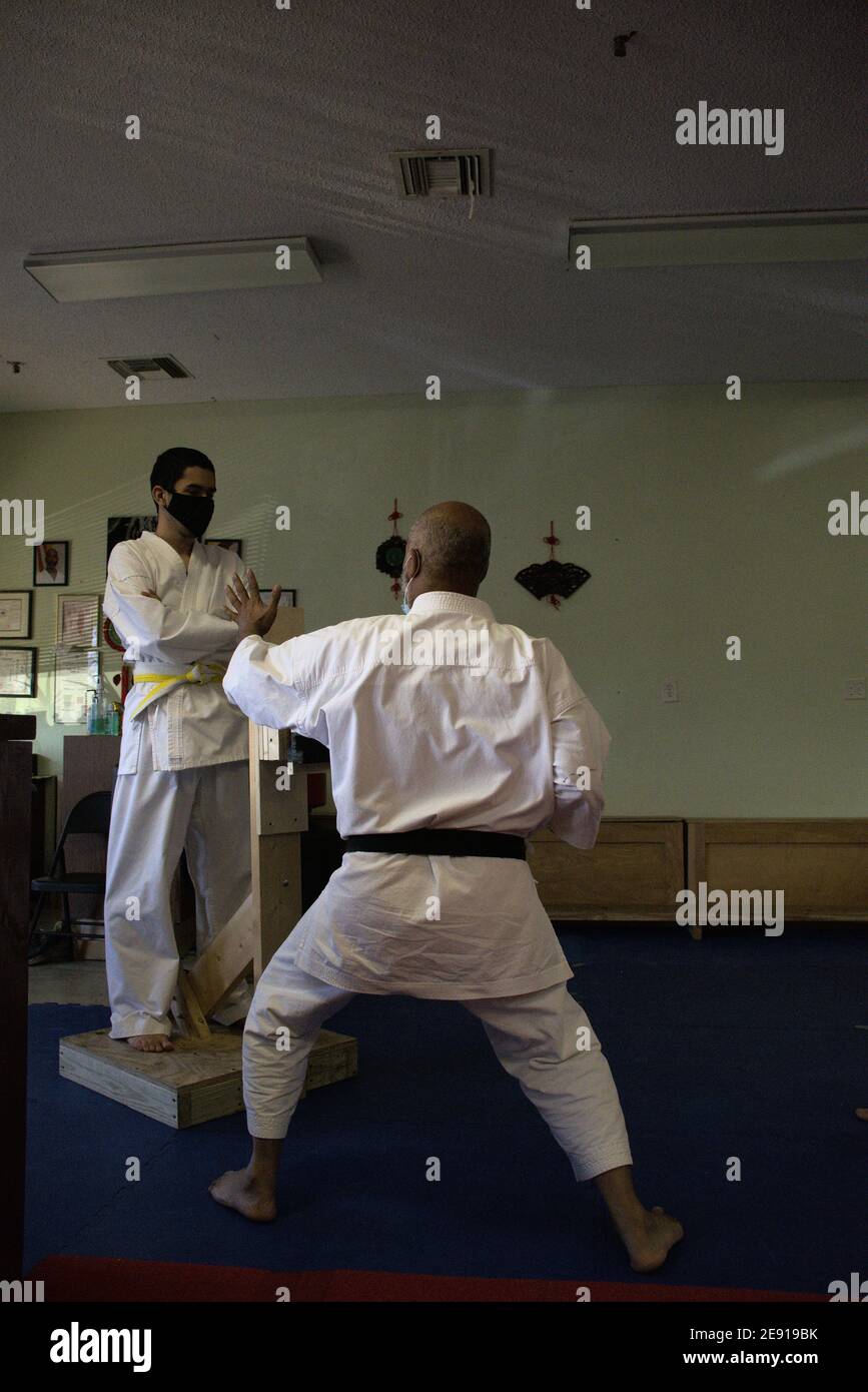 This action photo is of my son and his classmates in a Karate class ...