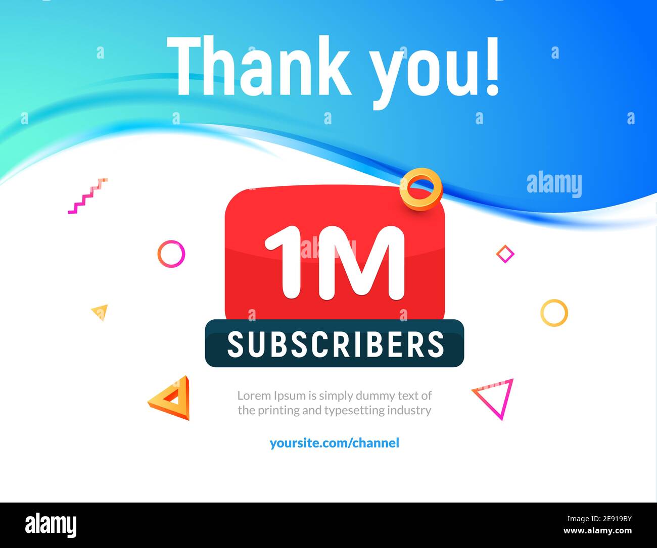 1000000 followers vector post 1m celebration. One million subscribers ...