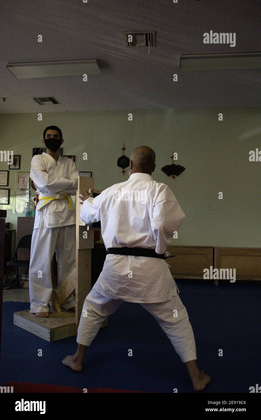 This action photo is of my son and his classmates in a Karate class ...