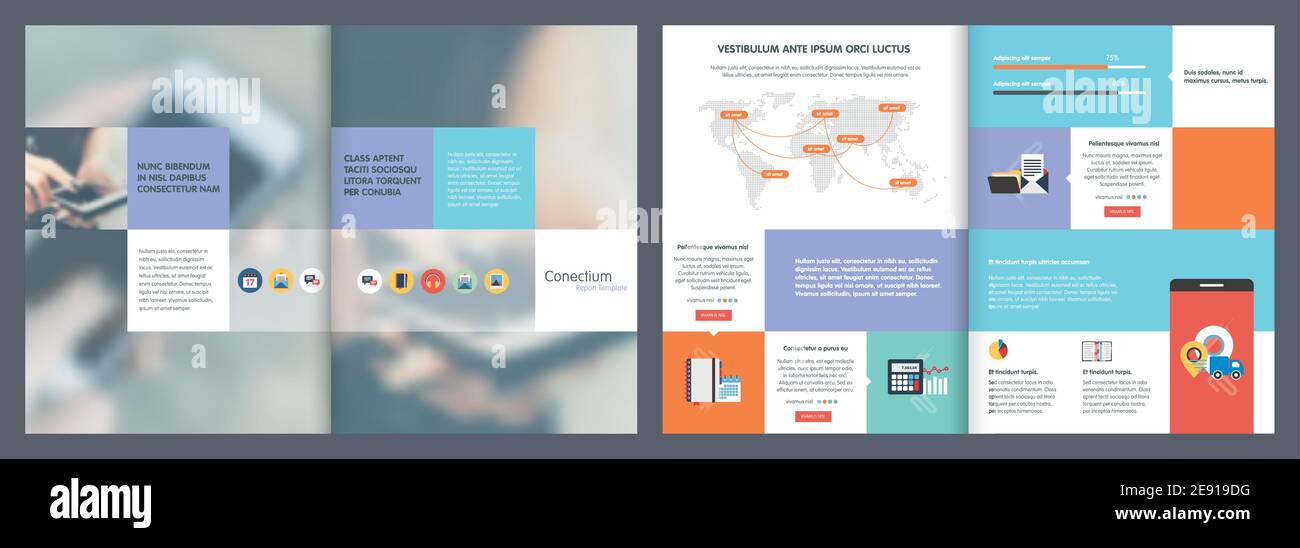 Brochure creative design. Multipurpose template with cover, back and ...