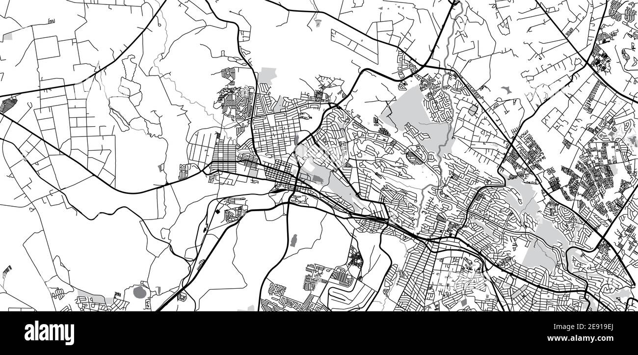 Urban vector city map of Krugersdorp, South Africa Stock Vector Image ...