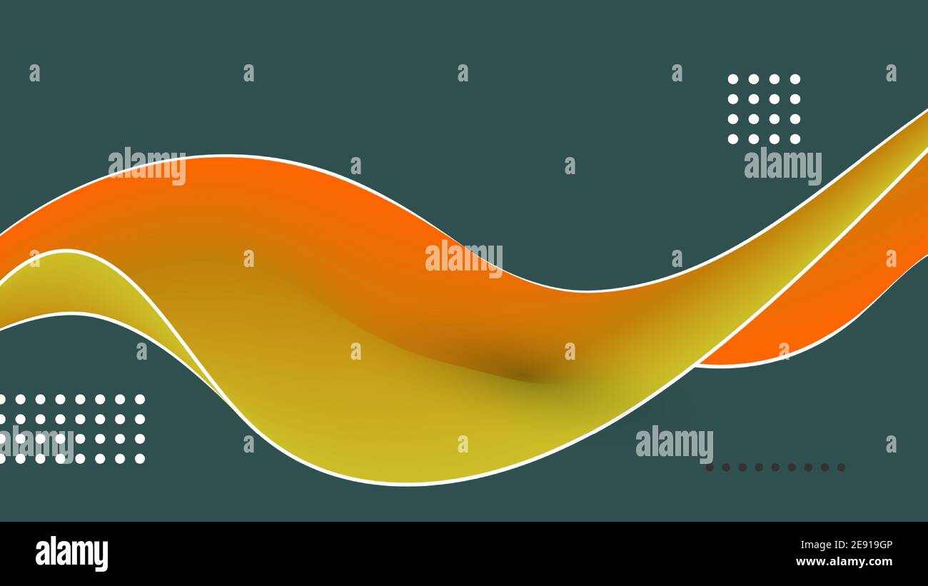 Abstract orange wave vector. Curve flow orange motion illustration ...