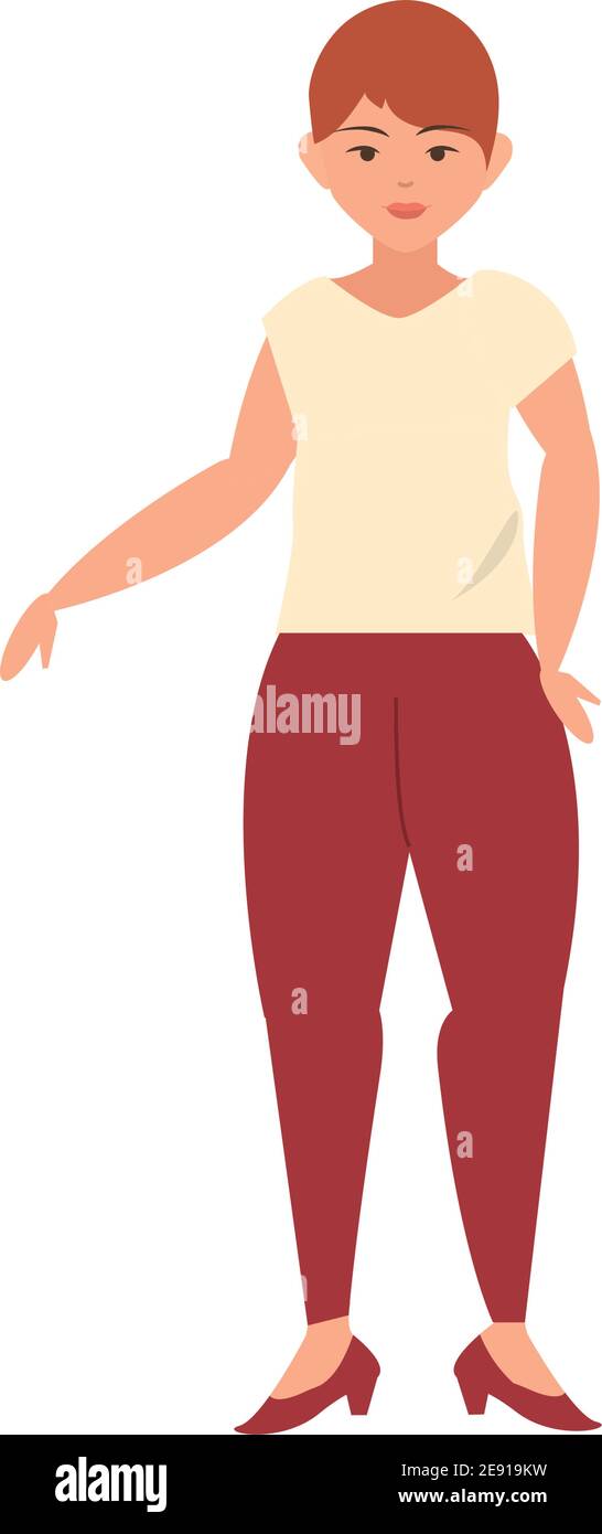 beauty woman character with short hair stylish vector illustration ...