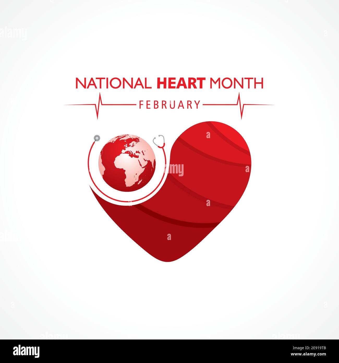 Vector illustration of National Heart Month observed in February Stock ...