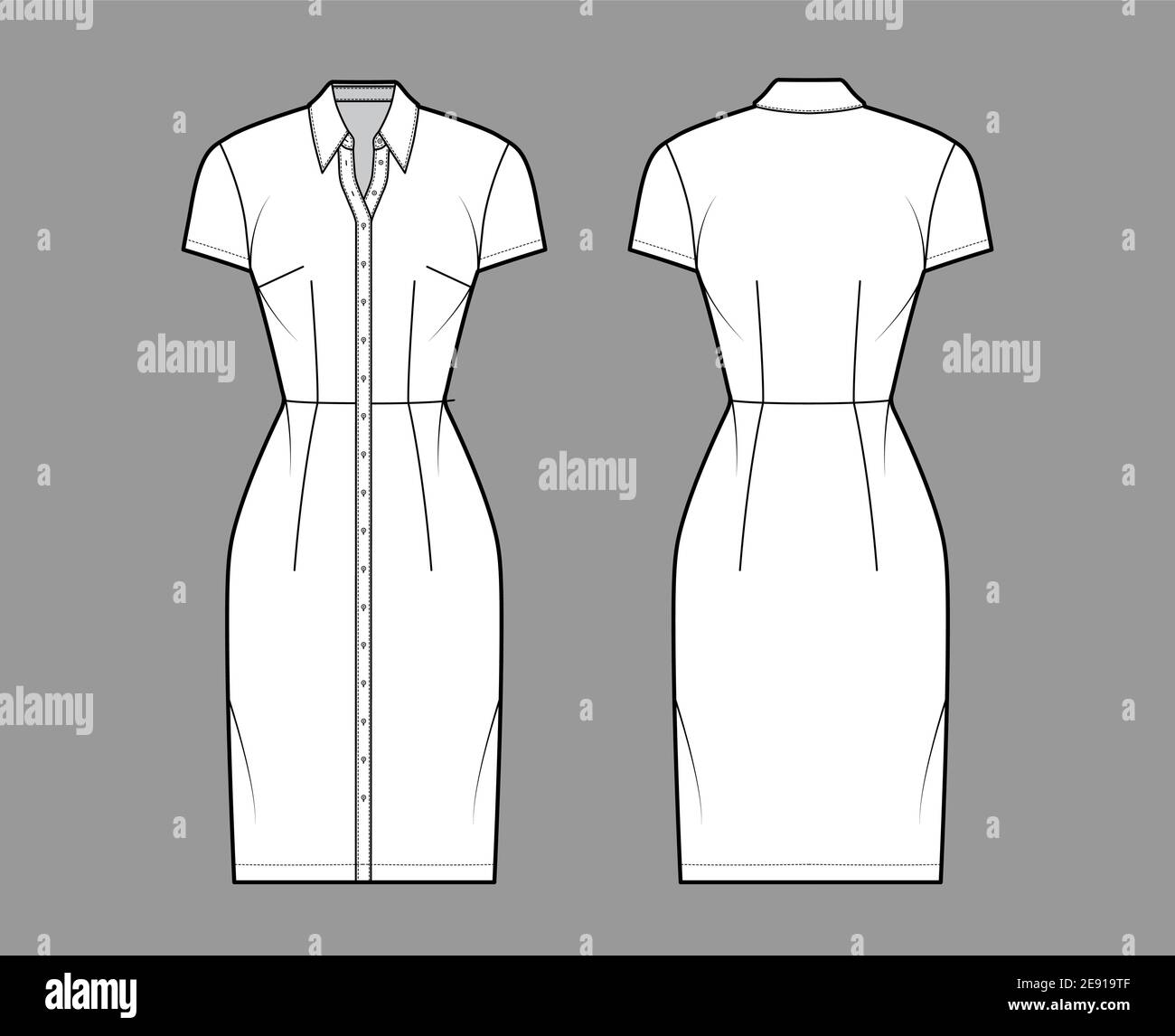 Fitted black shirt Stock Vector Images - Alamy