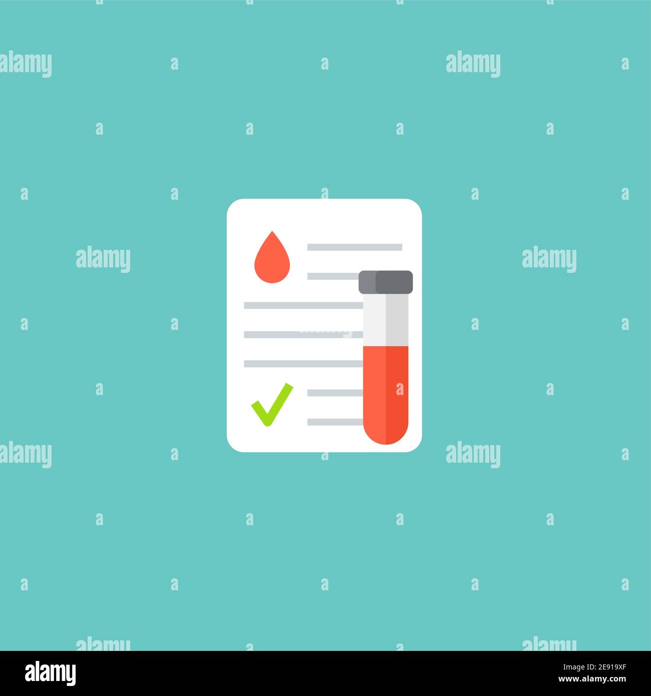 Blood test result lab report health vector icon. Medical checklist ...