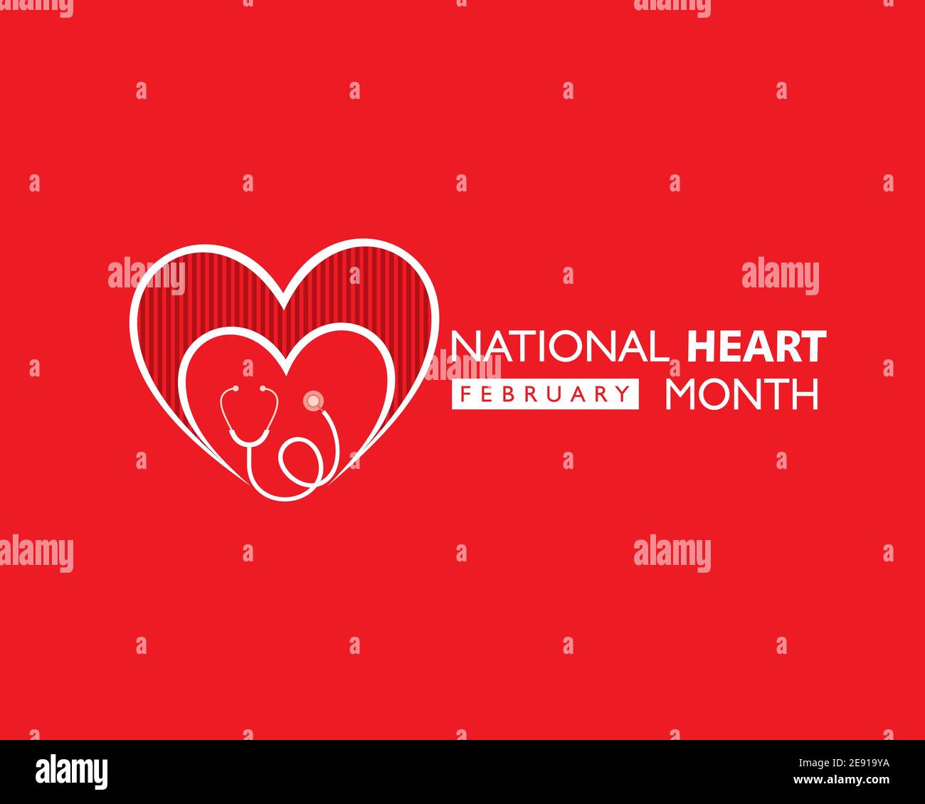 Vector illustration of National Heart Month observed in February Stock ...