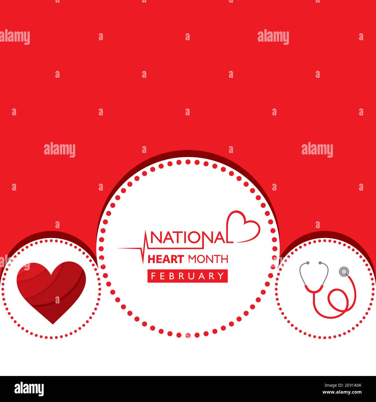 Vector illustration of National Heart Month observed in February Stock ...