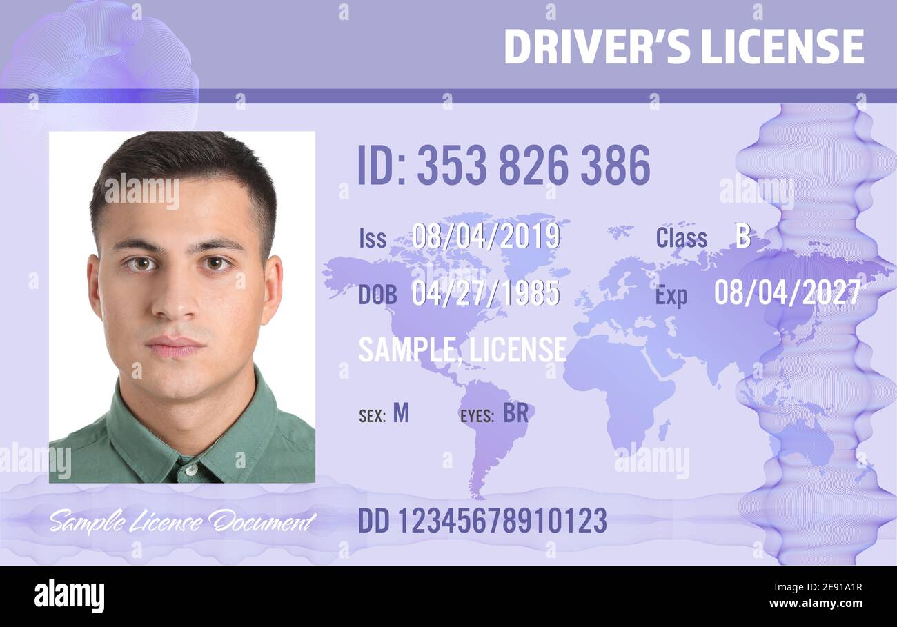 Sample of modern driver's license, front view Stock Photo - Alamy