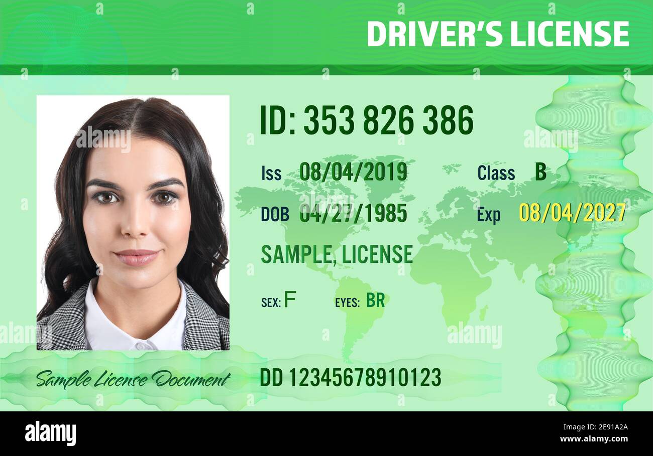 Sample of modern driver's license, front view Stock Photo - Alamy