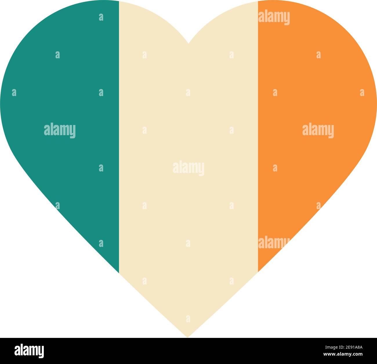 ireland national flag shaped heart icon vector white background vector ...