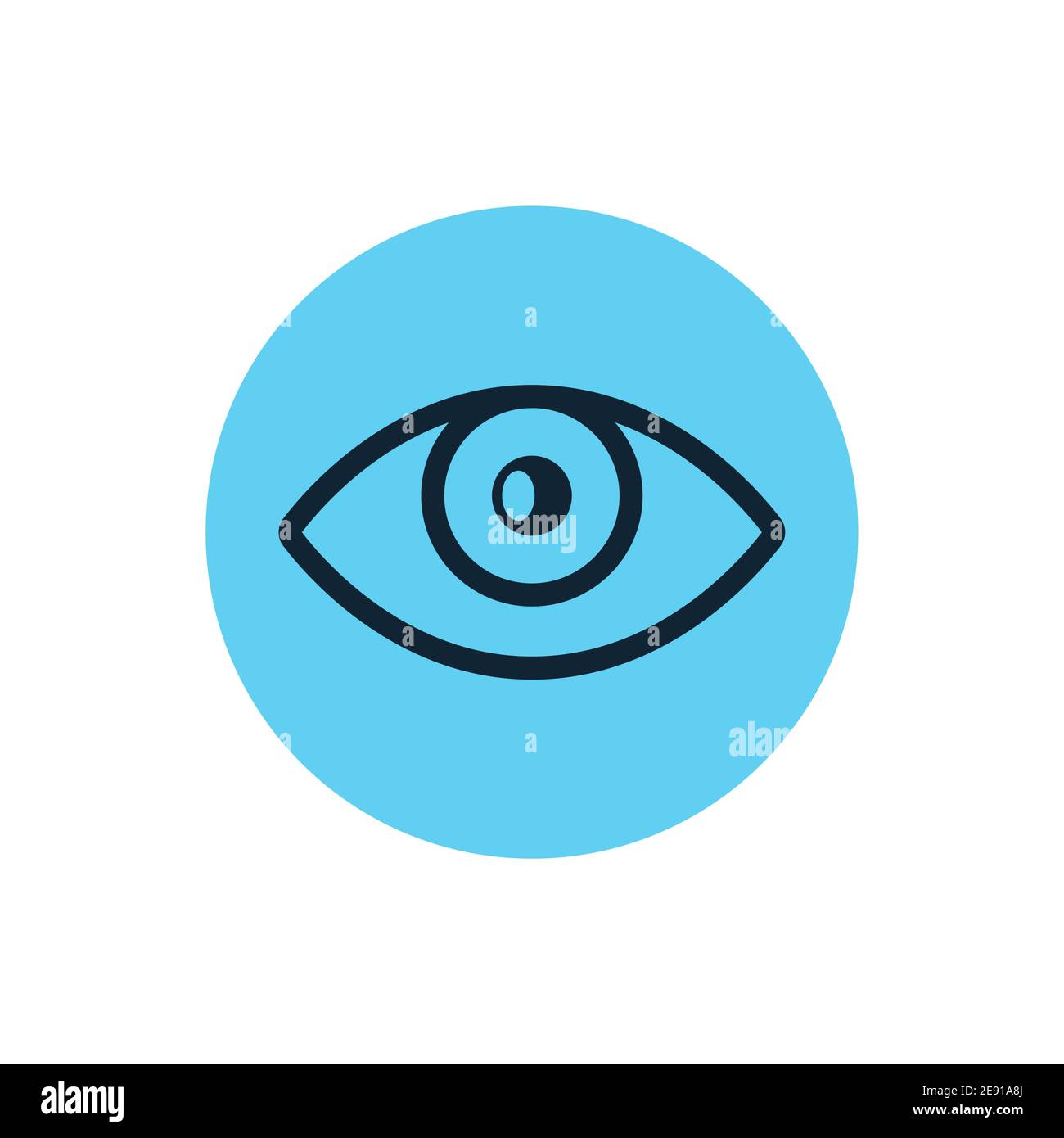 Eye icon vector line vision eyeball. Outline eye illustration view ...