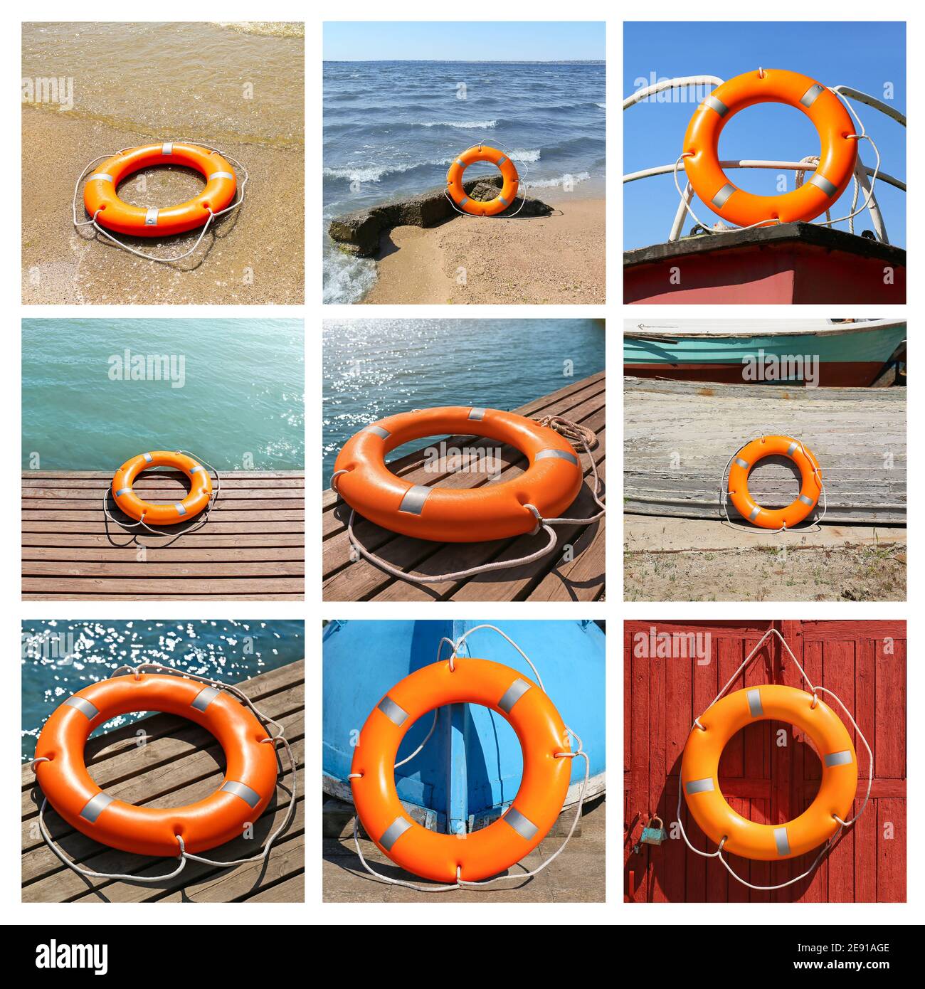 Emergency life rings Cut Out Stock Images & Pictures - Alamy
