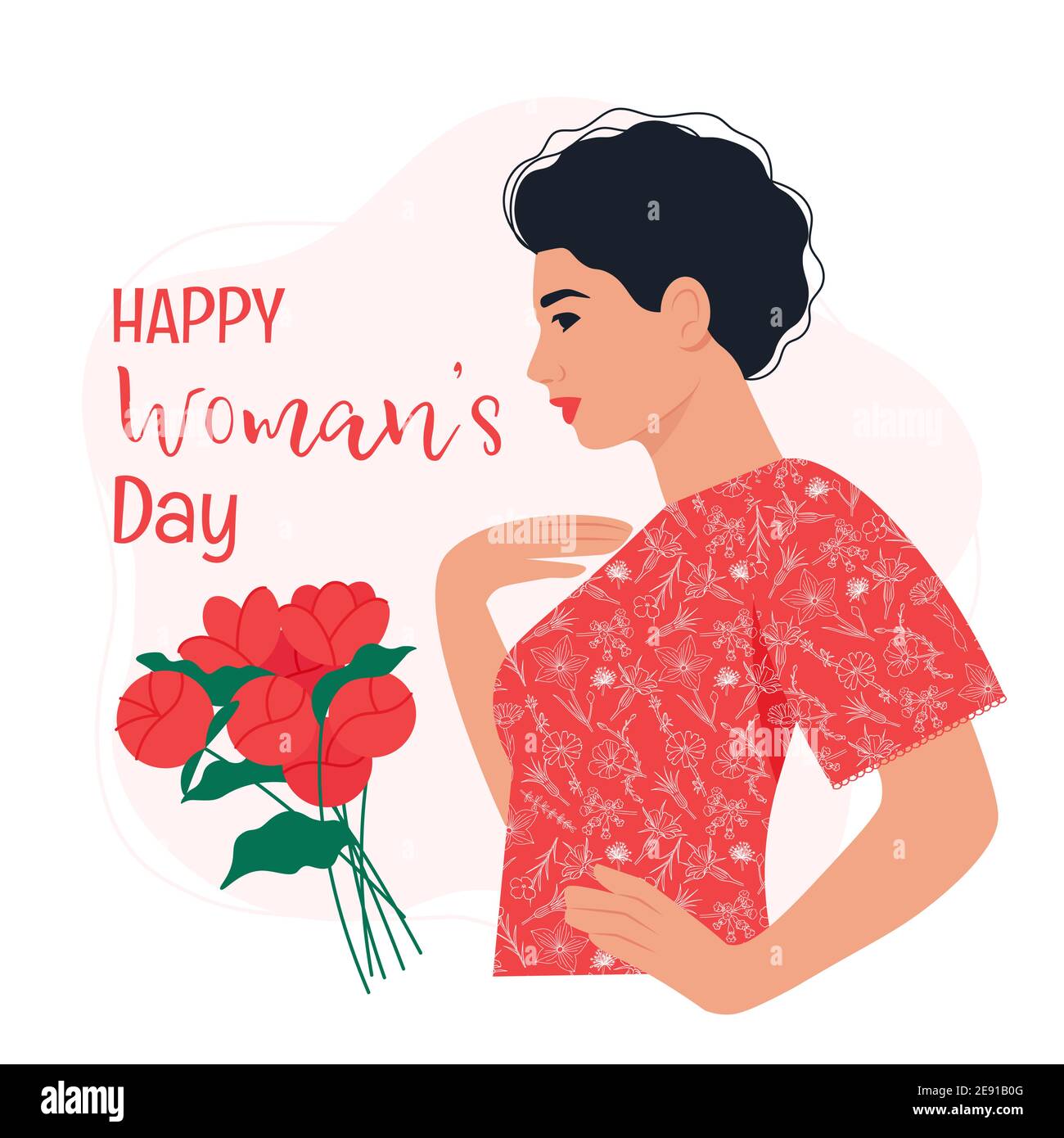 Retro portrait young beautiful Stock Vector Images - Alamy