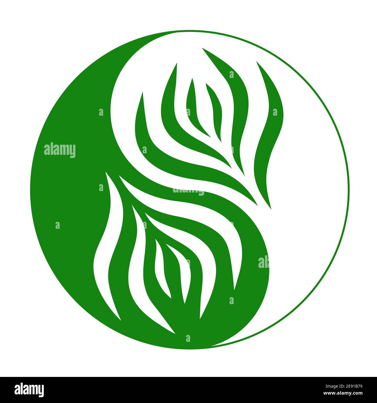 Vector abstract green round logo design templates - emblems for ...