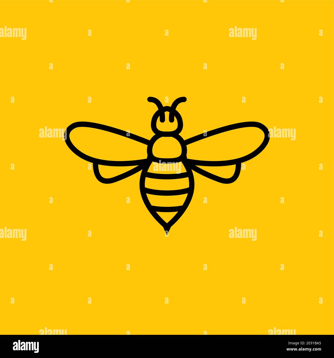Bee icon vector honey logo illustration. Simple bee icon outline art ... Bee icon vector honey logo illustration. Simple bee icon outline art ...