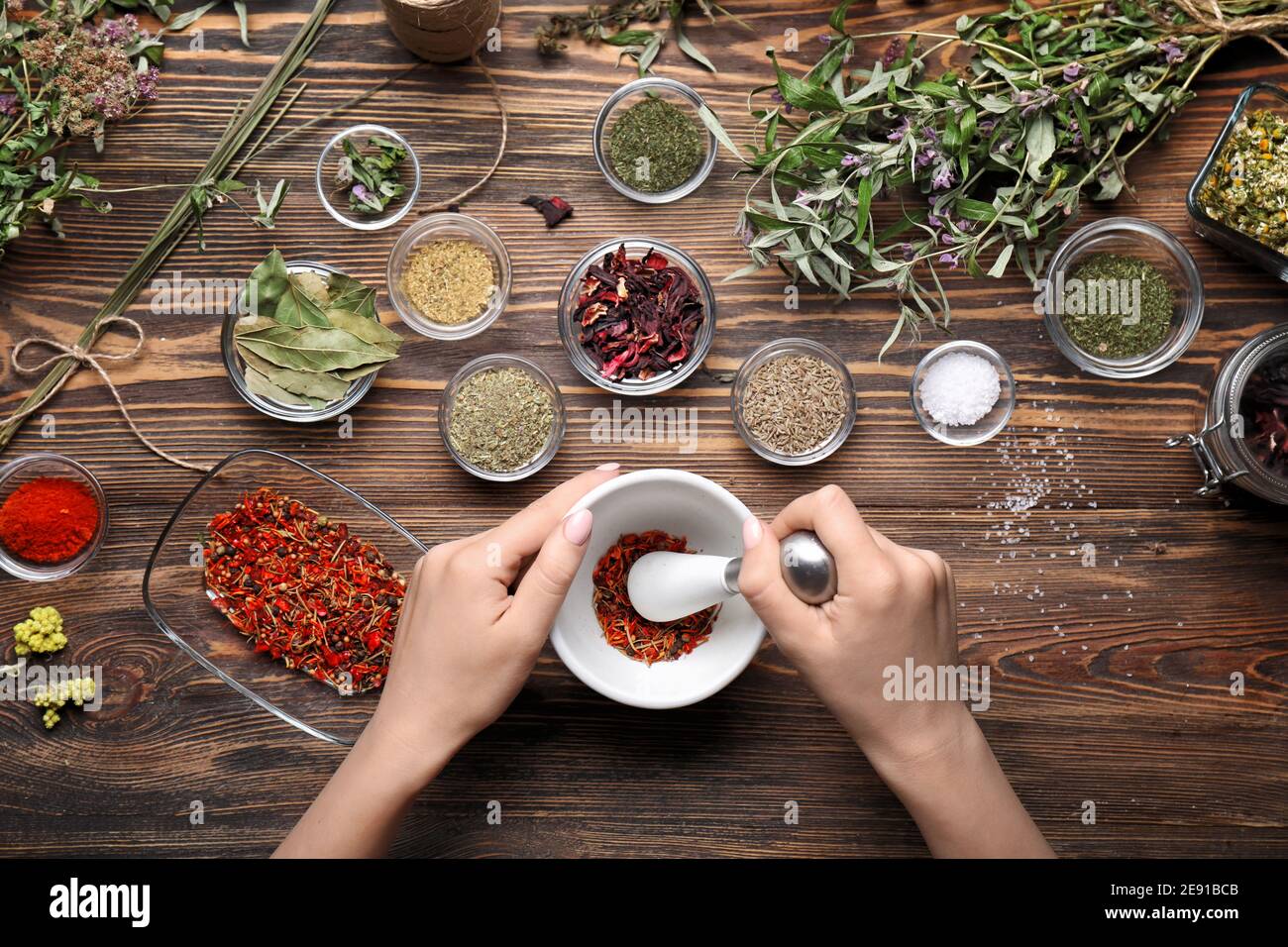 Female alchemist making elixir in laboratory Stock Photo - Alamy