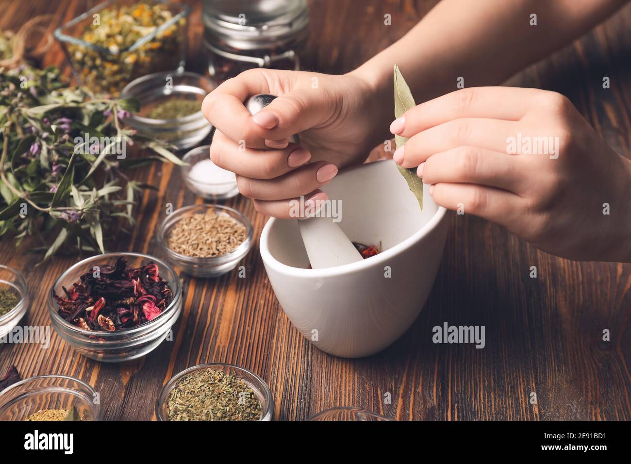 Female alchemist making elixir in laboratory Stock Photo - Alamy