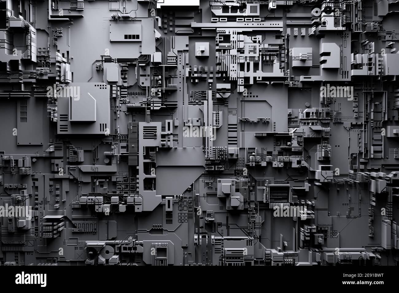 3d illustration of a pattern in the form of a metal, technological ...