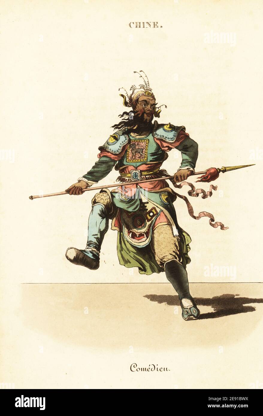 Actor playing a general in the Peking Opera, 18th century. Chinese ...