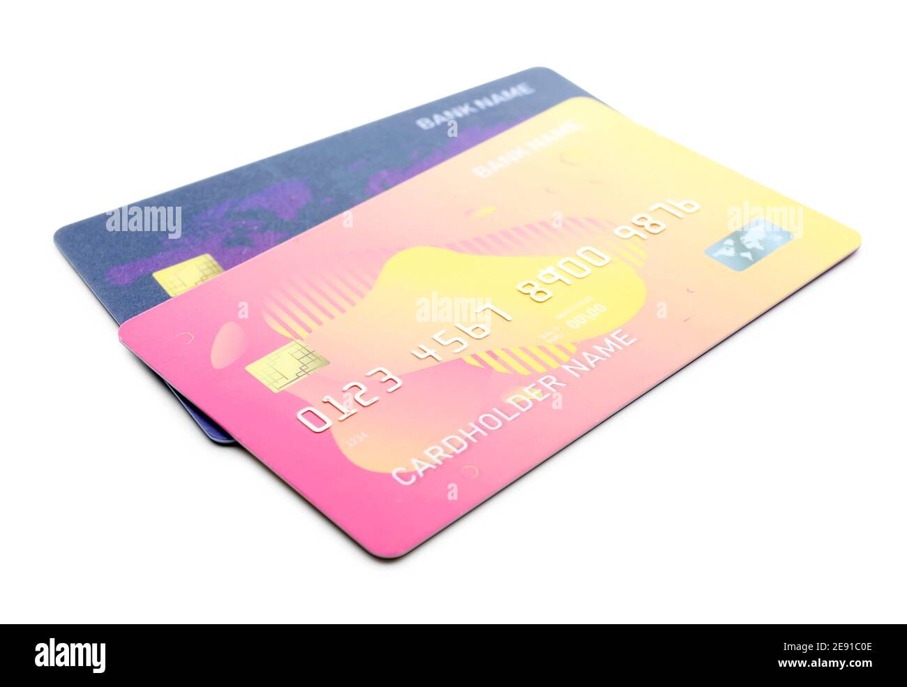 Credit cards on white background Stock Photo - Alamy