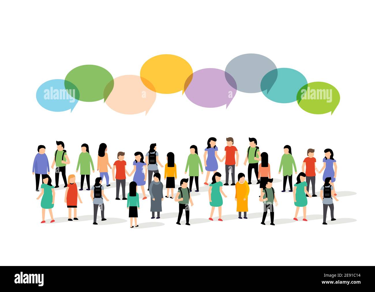 People group person community business flat social talk bubble ...