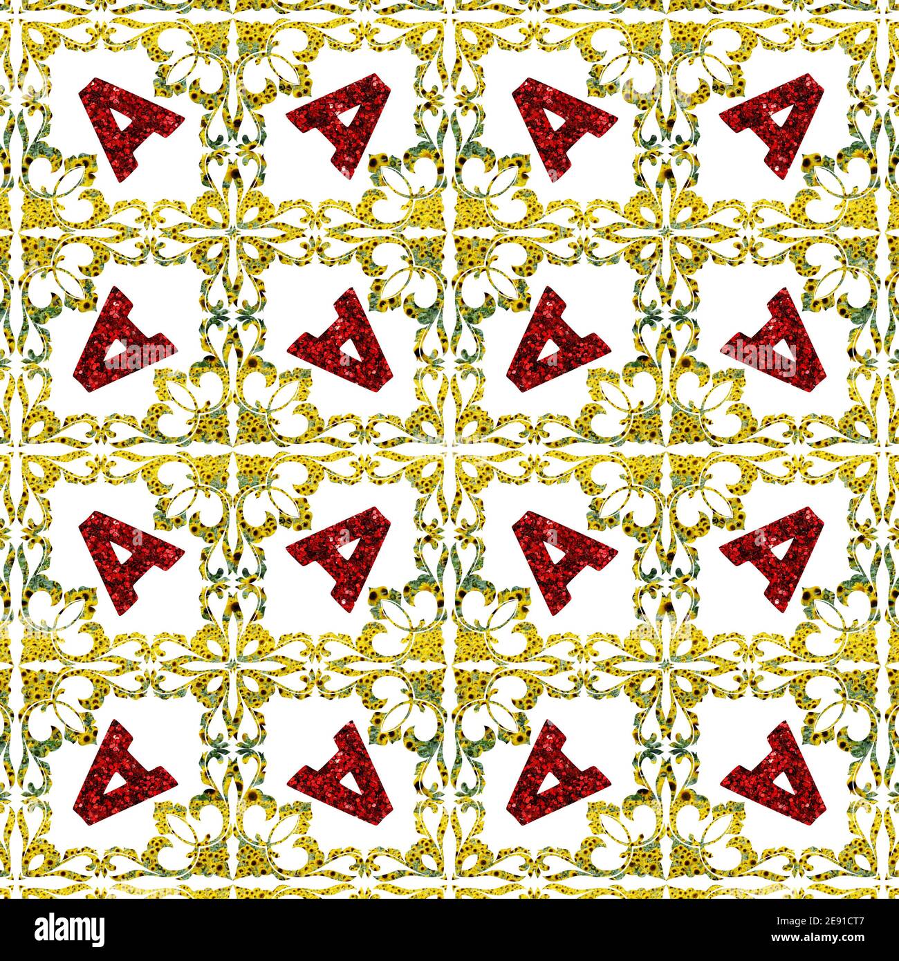 Illustration of the letter "A" in ornamental frames against a white ...