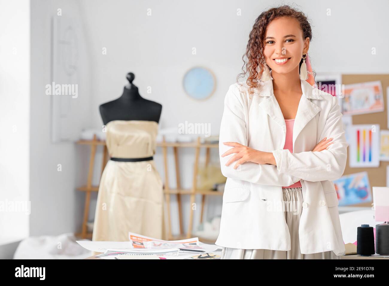 Portrait female clothes designer drawing hi-res stock photography and ...