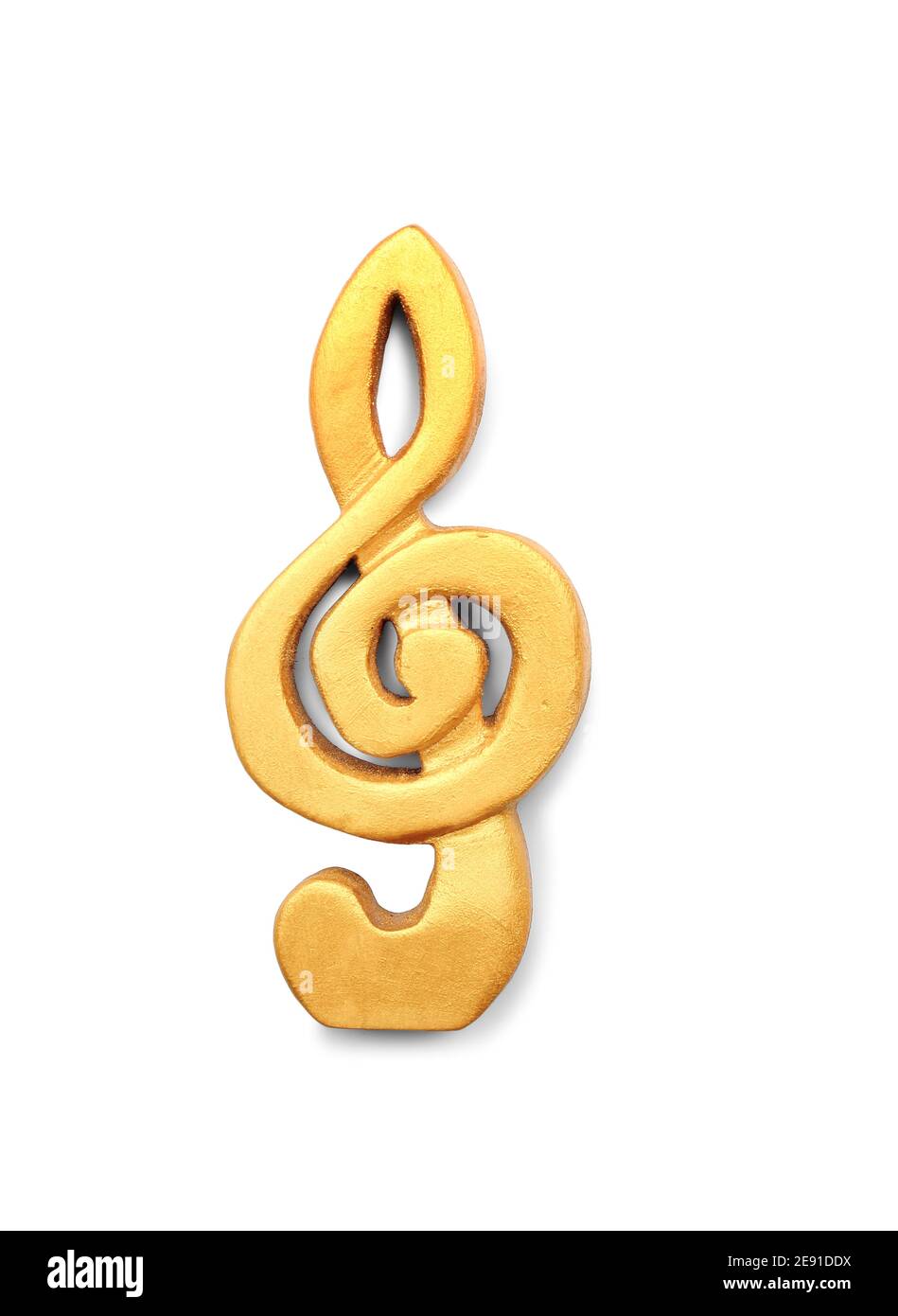 Golden music note isolated on white background Stock Photo - Alamy