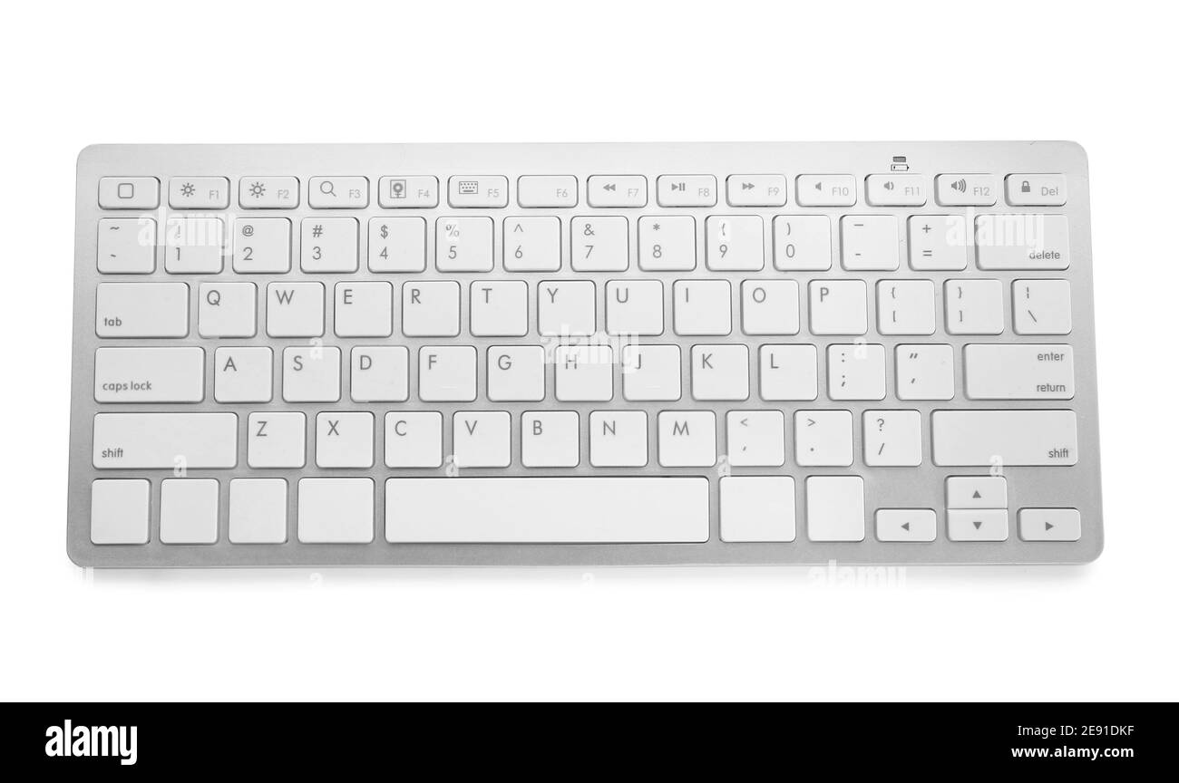 Modern computer keyboard on light background Stock Photo - Alamy