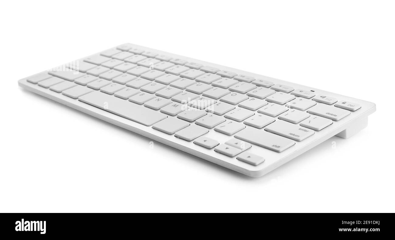 Modern computer keyboard on light background Stock Photo - Alamy