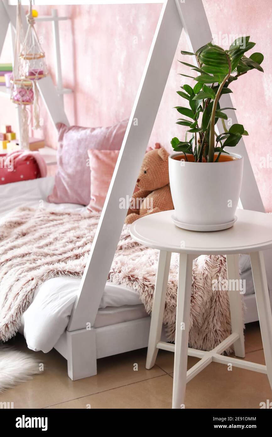 Interior of modern children's room with stylish bed Stock Photo - Alamy