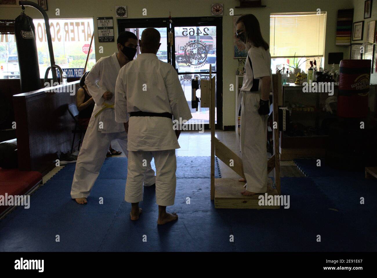 This action photo is of my son and his classmates in a Karate class ...