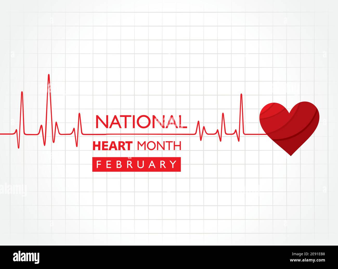 Vector illustration of National Heart Month observed in February Stock ...