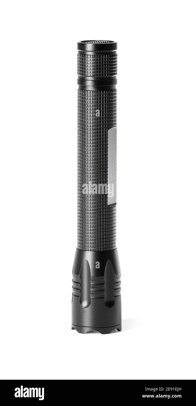 Modern flashlight on white background Stock Photo - Alamy