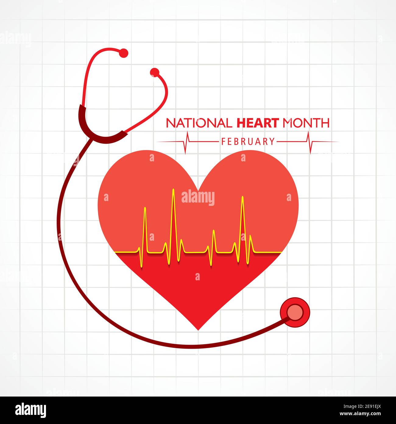 Vector illustration of National Heart Month observed in February Stock ...