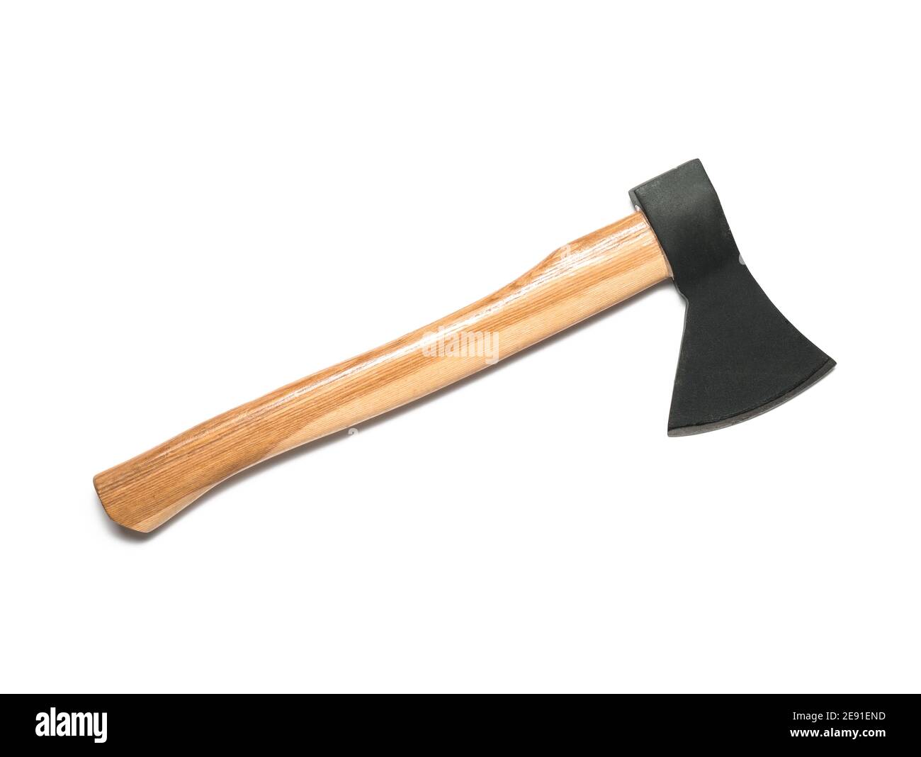 Ax with wooden handle on white background Stock Photo - Alamy