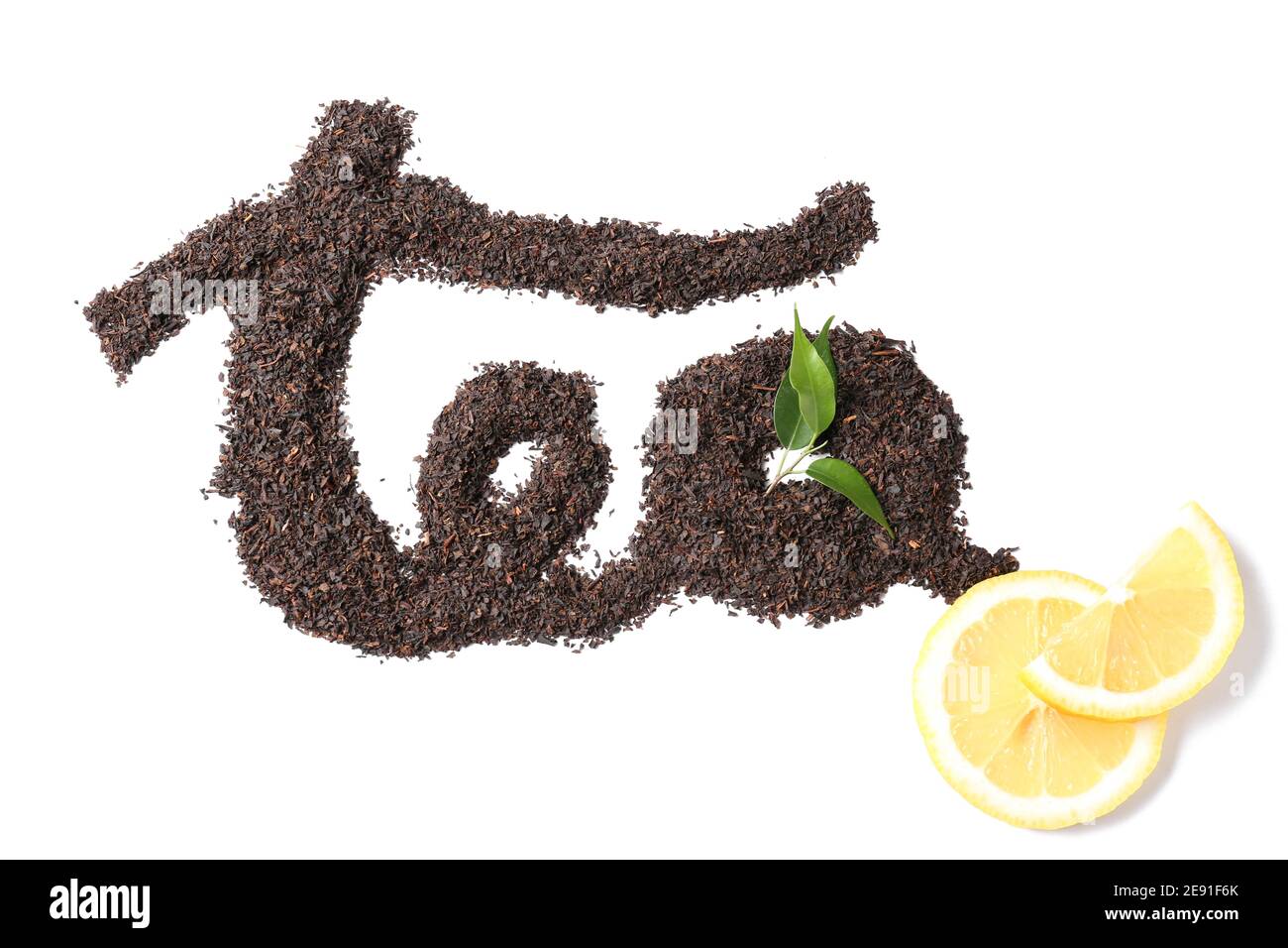 Word TEA made of dry leaves on white background Stock Photo - Alamy