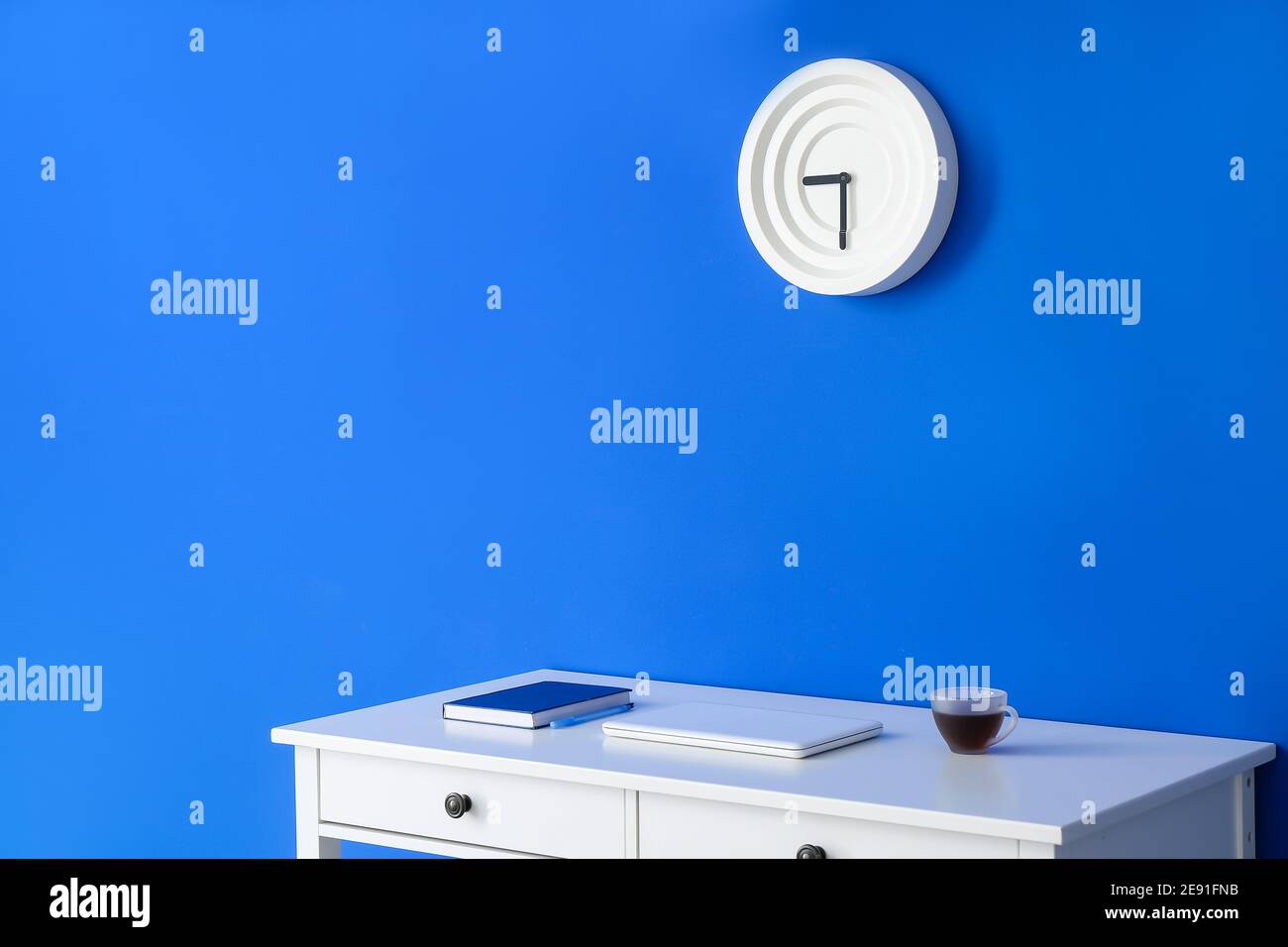 Interior of room with comfortable workplace Stock Photo - Alamy