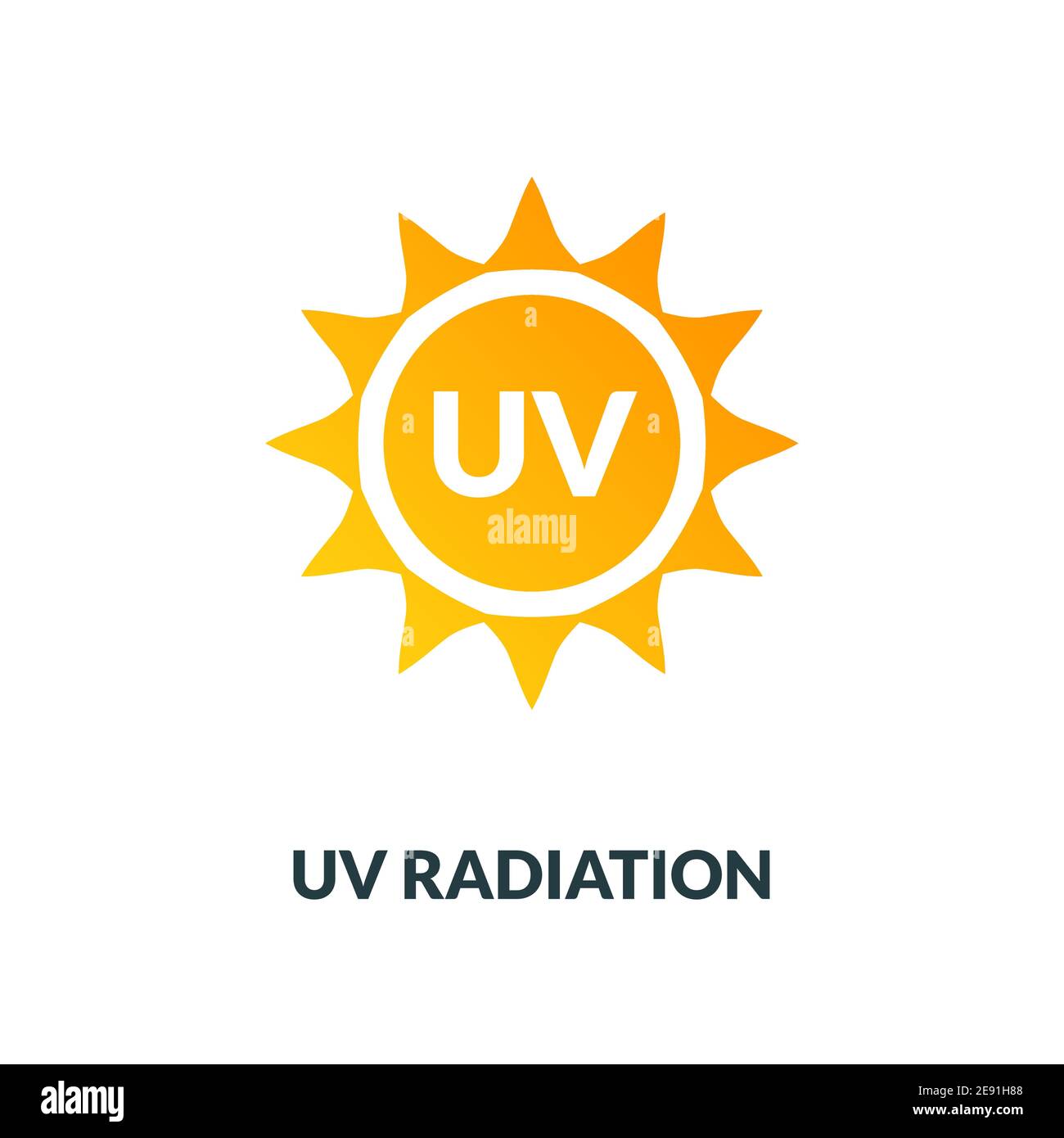 UV radiation sun block icon. Solar ultraviolet uv radiation logo Stock ...