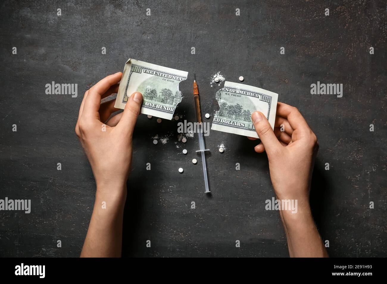 Male junkie syringe on hi-res stock photography and images - Alamy