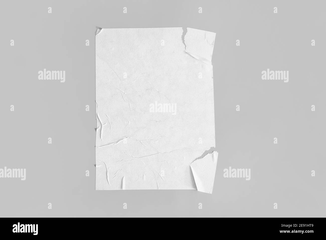 Blank creased paper sheet on grey background Stock Photo - Alamy