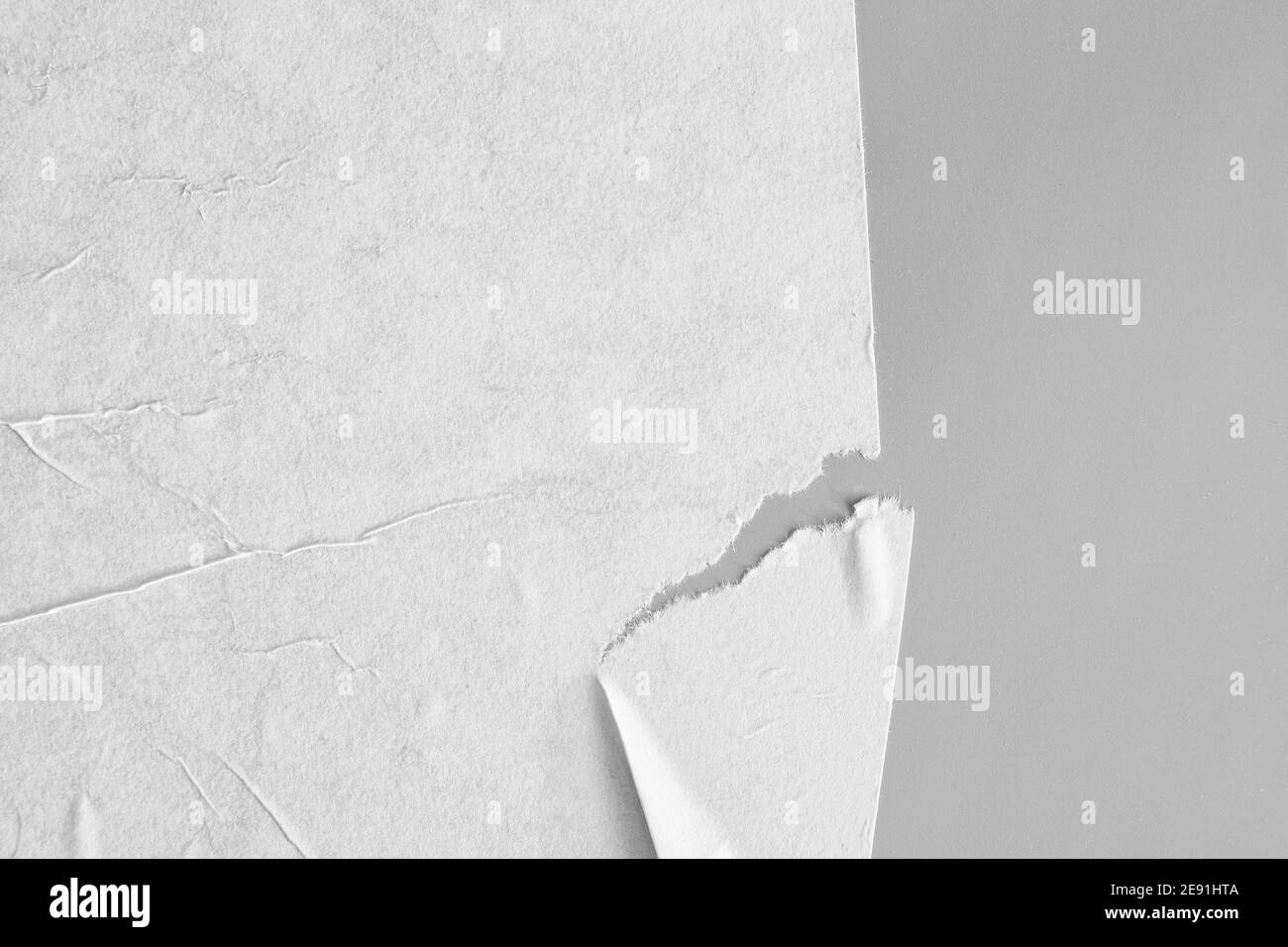Blank creased paper sheet on grey background Stock Photo - Alamy