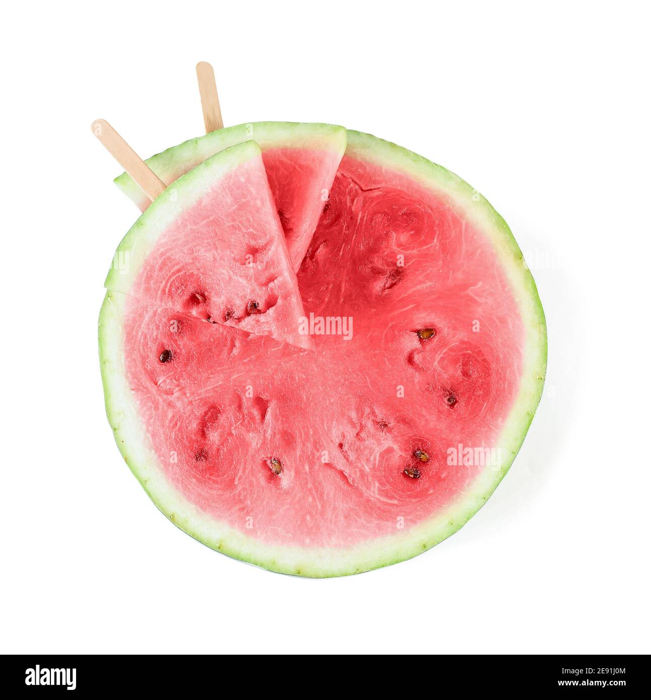 Cutting watermelon on white background Cut Out Stock Images & Pictures ...
