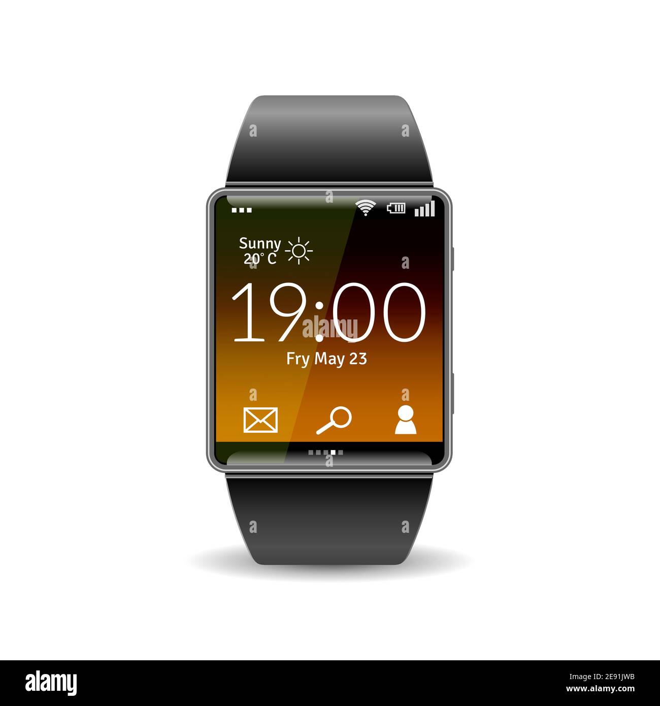 Realistic smart hand watch device isolated on white background vector ...