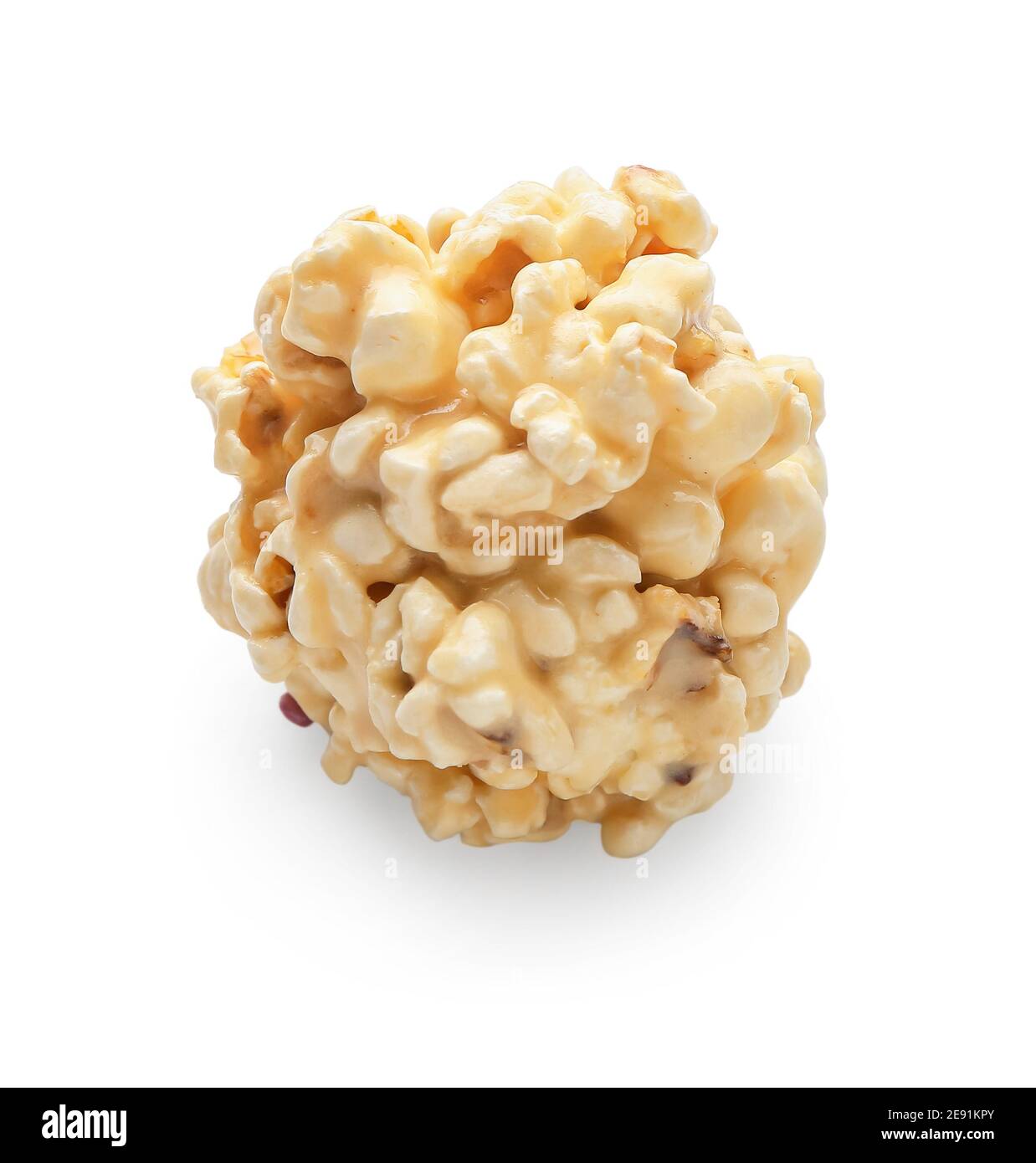 Tasty popcorn ball on white background Stock Photo - Alamy