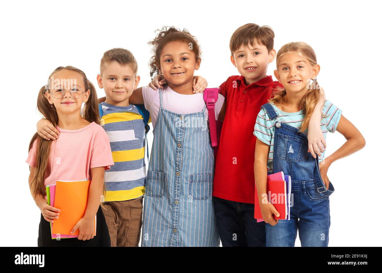 Little children on white background Stock Photo - Alamy