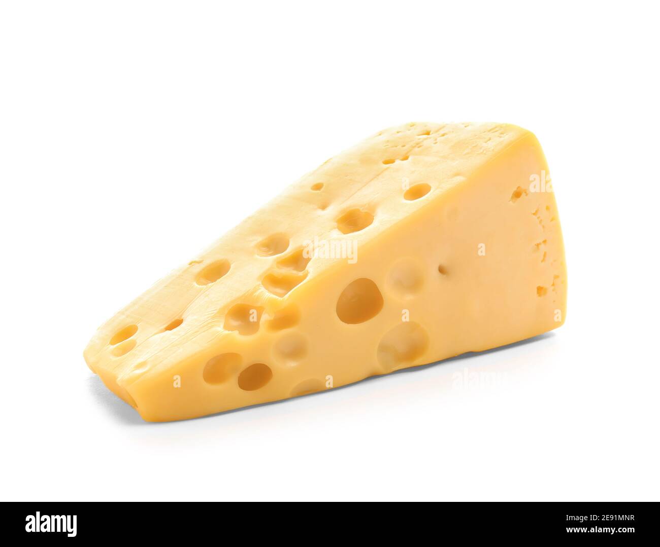 Piece of tasty cheese on white background Stock Photo - Alamy