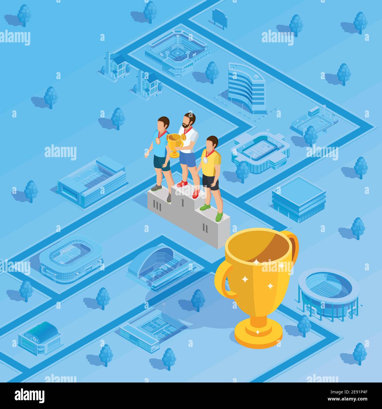 Victory podium at award gold cup trophy winner presentation ceremony ...